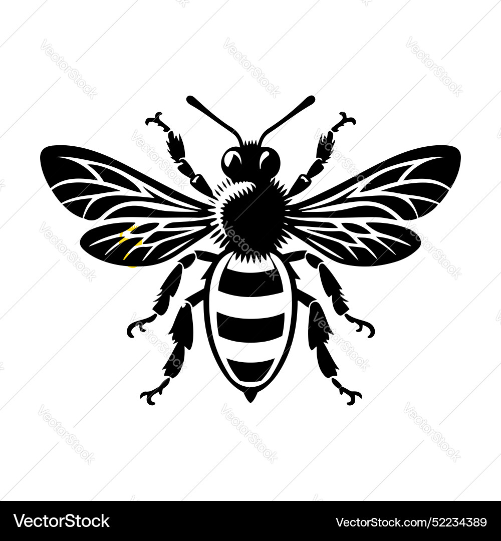 Bee silhouette Royalty Free Vector Image - VectorStock