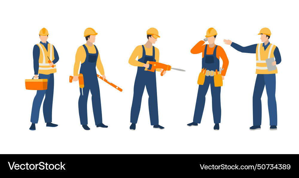 Building construction worker contractor engineer Vector Image