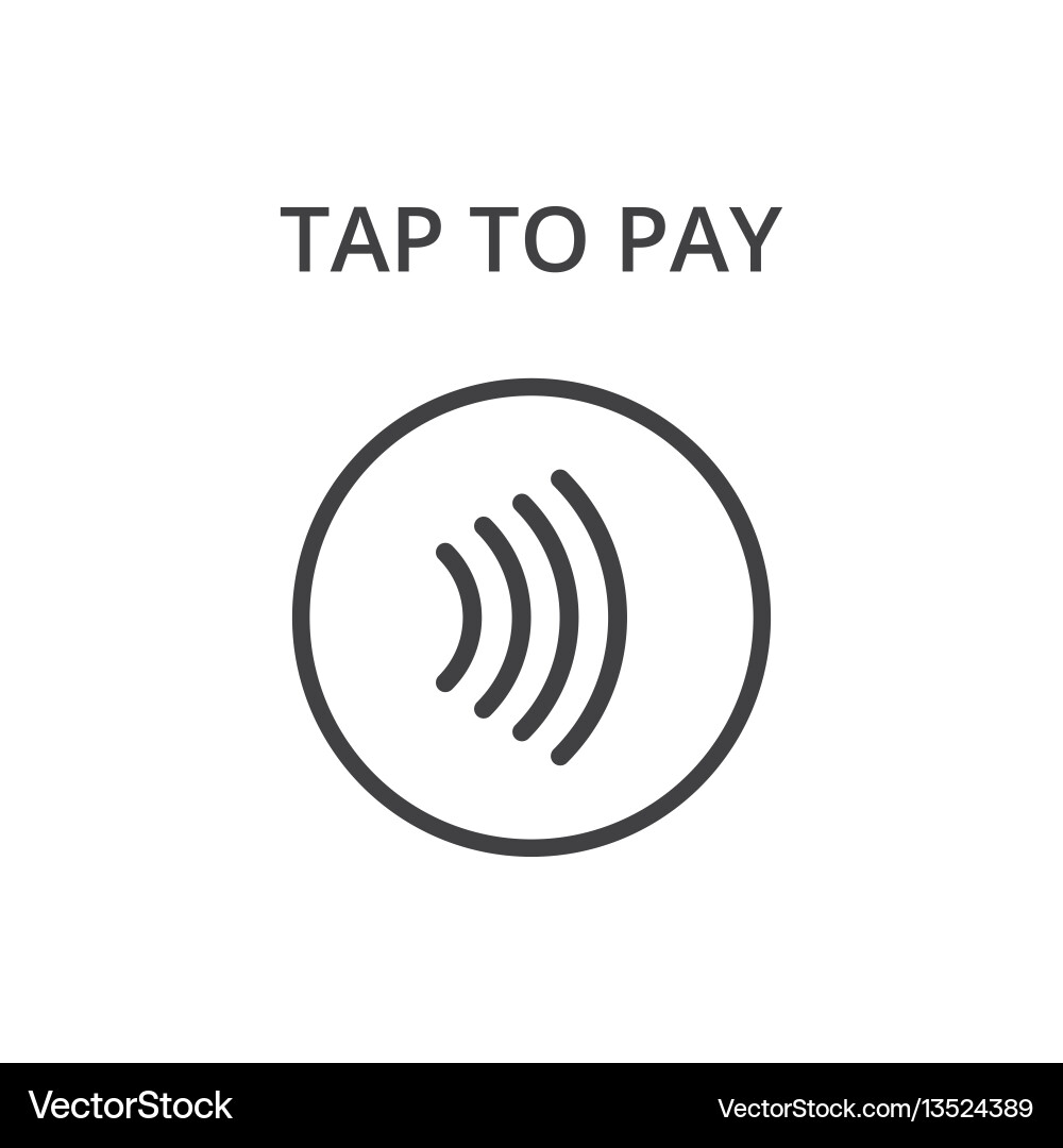 Contactless Payment Tap to Pay Icon Royalty Free Vector