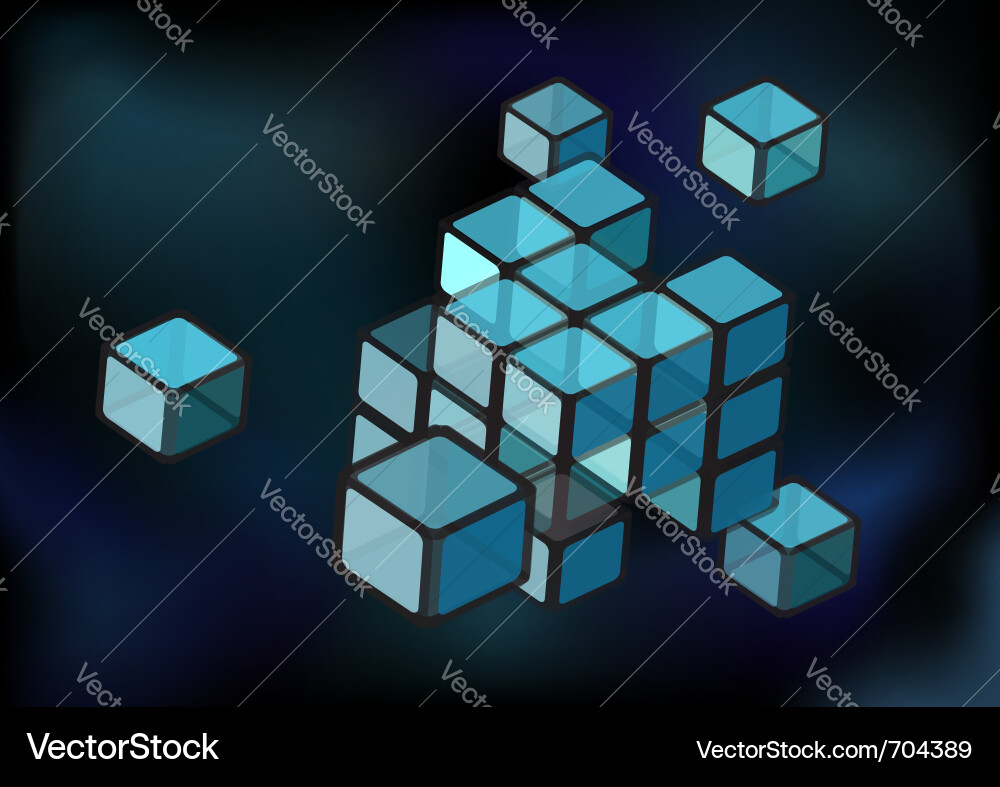 Cube construction Royalty Free Vector Image - VectorStock