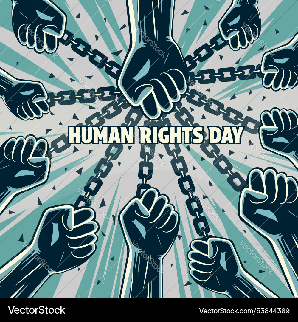 Human rights day poster design Royalty Free Vector Image