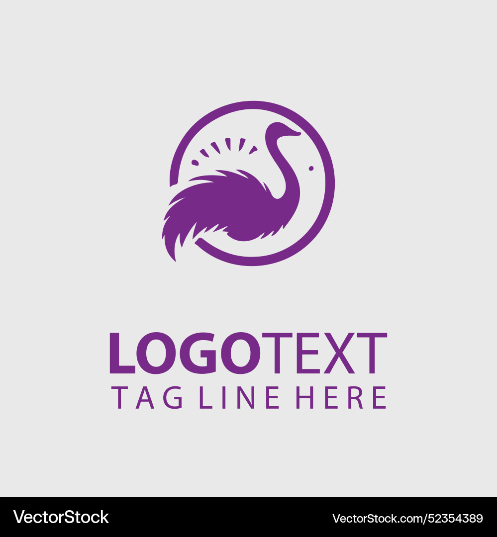 Ostrich logo Royalty Free Vector Image - VectorStock