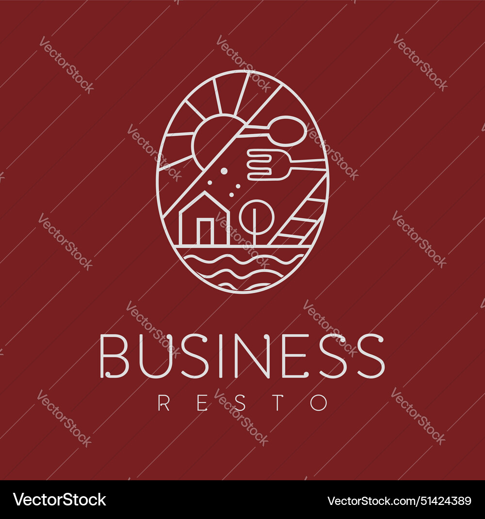 Restaurant Logo With Sun Profile For Sun & Sand Lounge