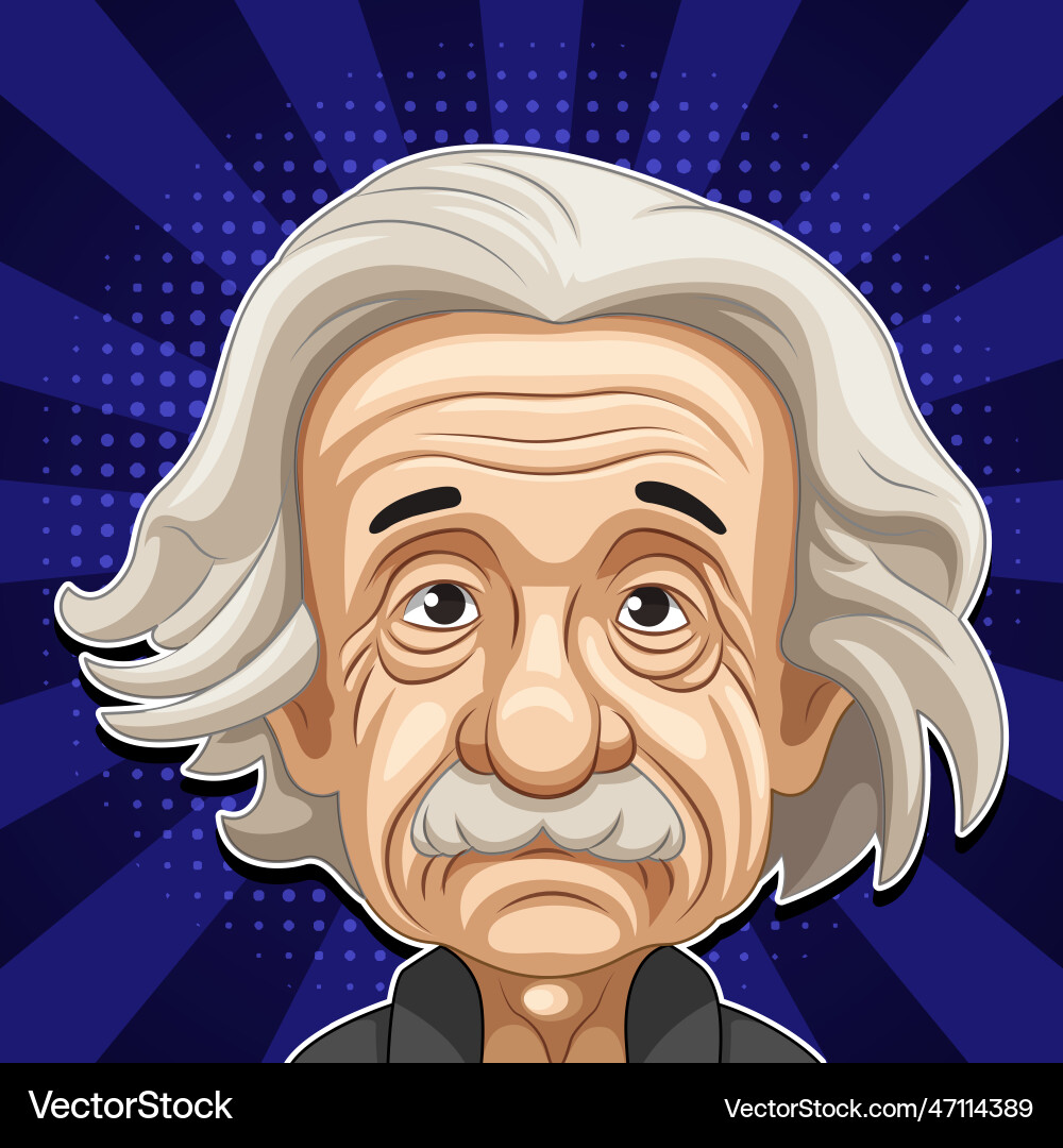Retro Albert Einstein Comic Royalty Free Vector Image