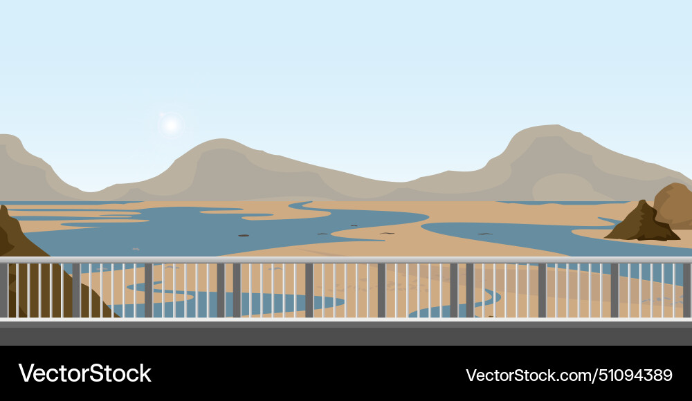 Water level meter of river demonstrates Royalty Free Vector