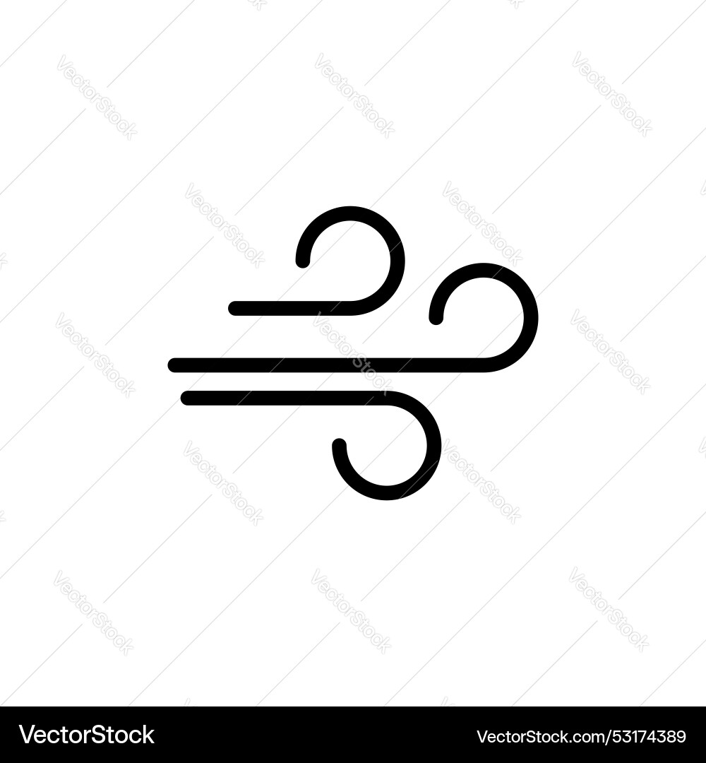 Wind icon set ocean air blow symbol cyclone flow Vector Image