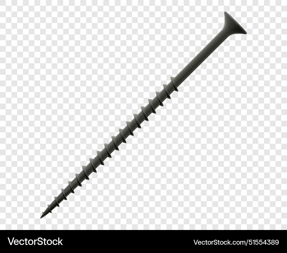 Wood screw isolated on transparent background Vector Image