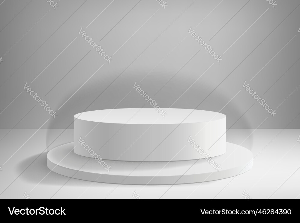 Abstract 3d realistic white empty round podiums Vector Image Abstract 3d realistic white empty round podiums Vector Image
