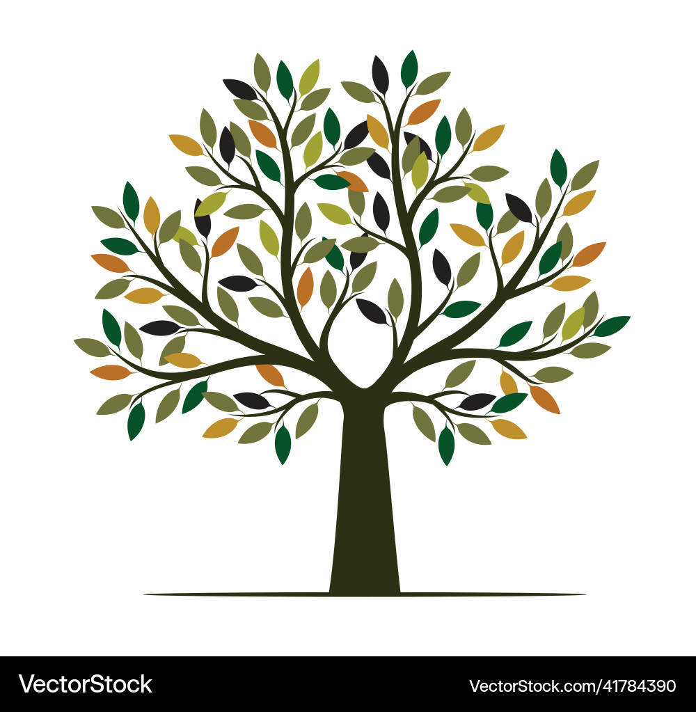 Colour tree Royalty Free Vector Image - VectorStock