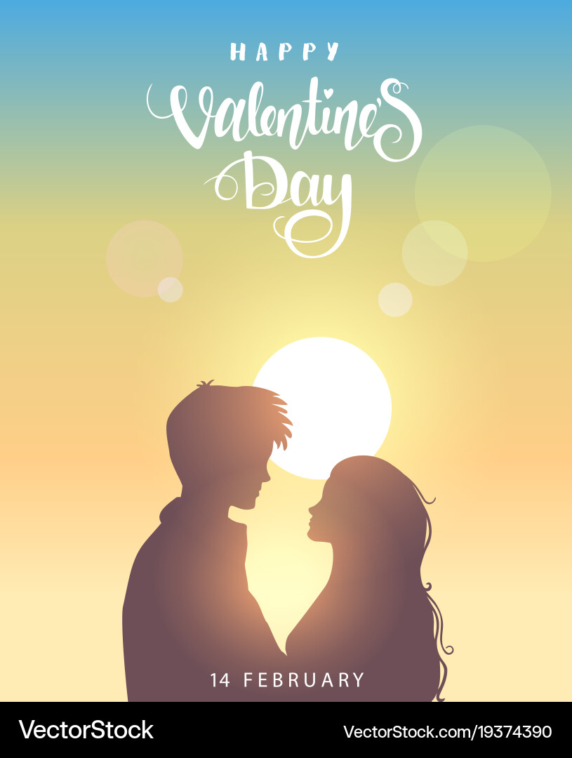 Couple sunset Royalty Free Vector Image - VectorStock