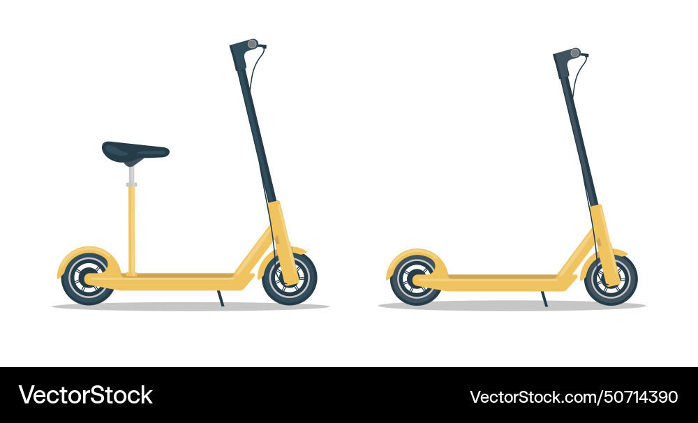 Electric scooter set Royalty Free Vector Image