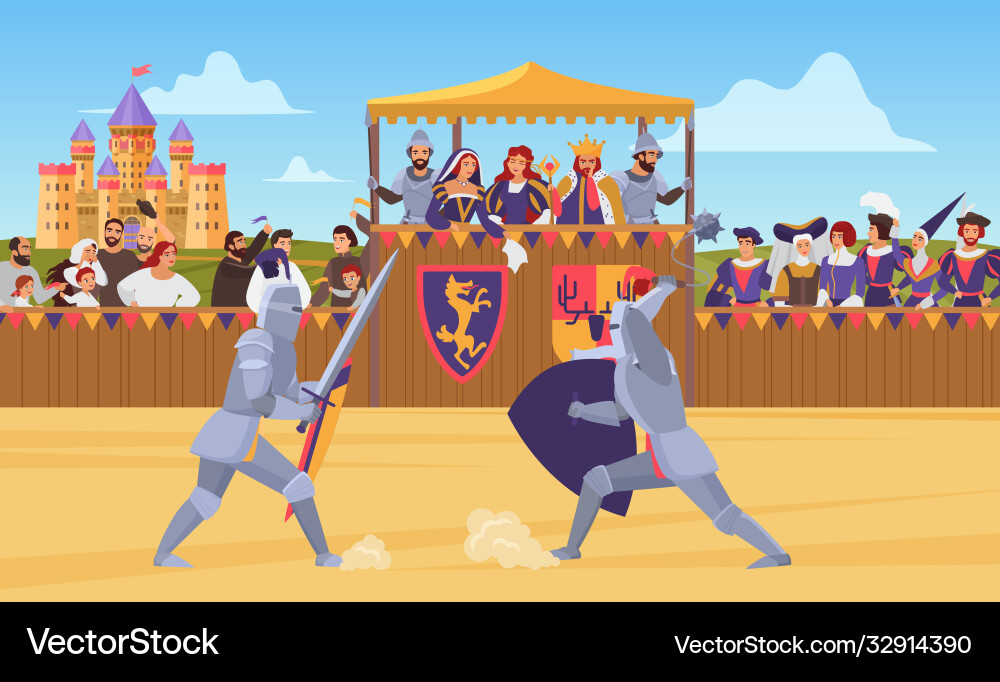 Medieval knight tournament Royalty Free Vector Image