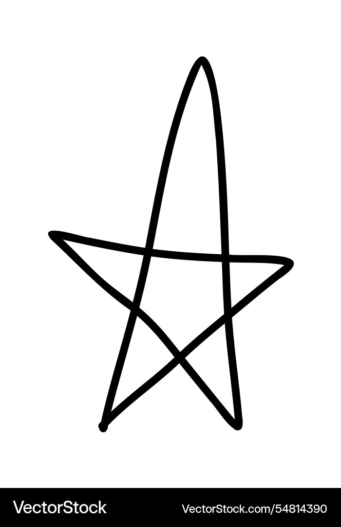 Simple hand drawn star doodle stars shape Vector Image