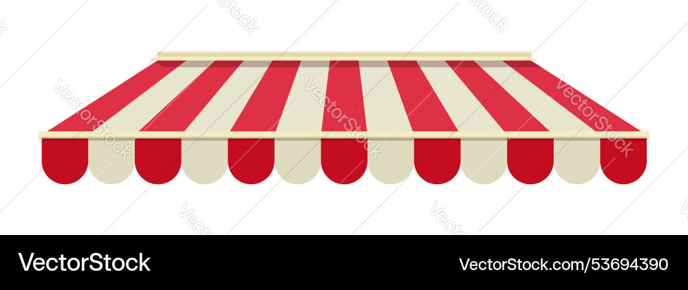Striped awning for cafe shop canopy Royalty Free Vector