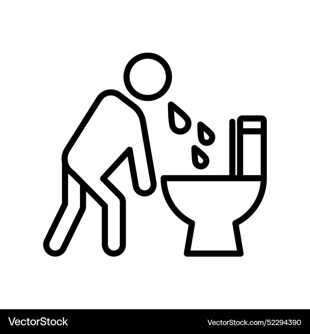 Vomiting in bathroom icon linear logo mark Vector Image