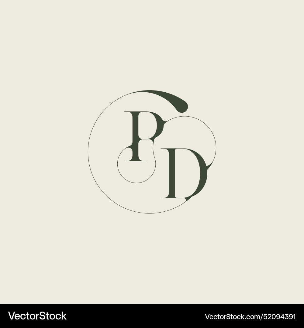 Beautiful monogram initial elegant line concept Vector Image