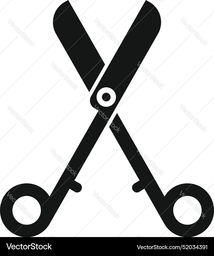 Black metal scissors cutting icon simple style Vector Image