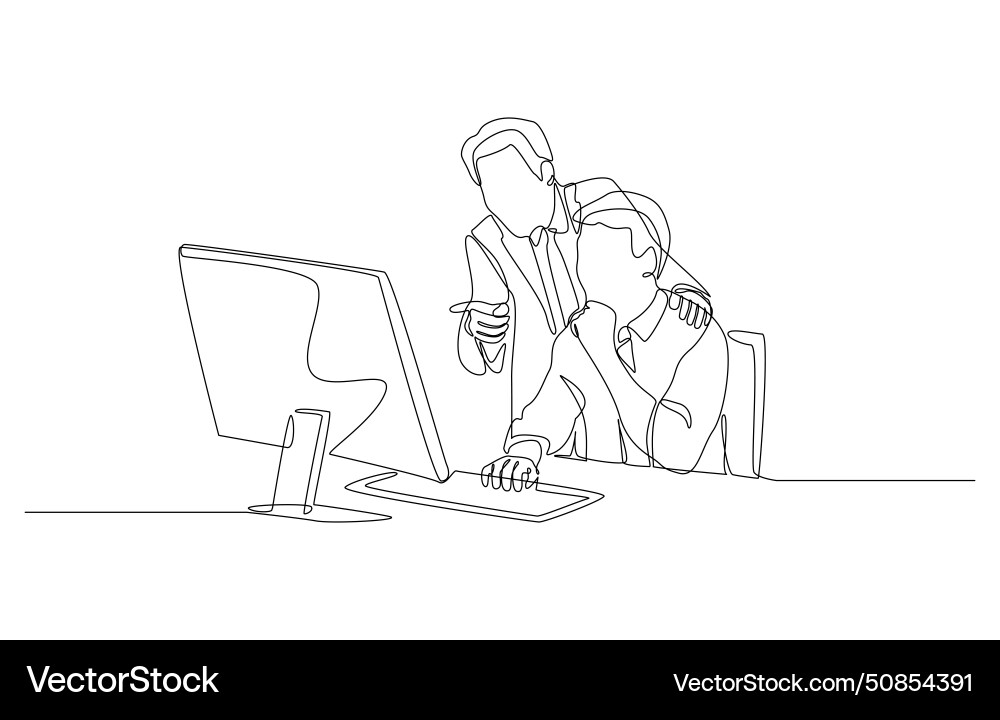 Business manager advising employee about work Vector Image