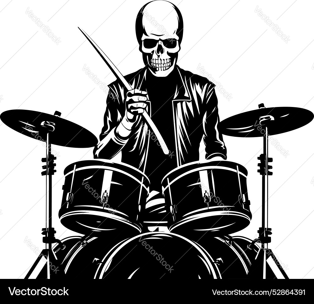 Cadaver cadence musician skeleton logo skeletal Vector Image