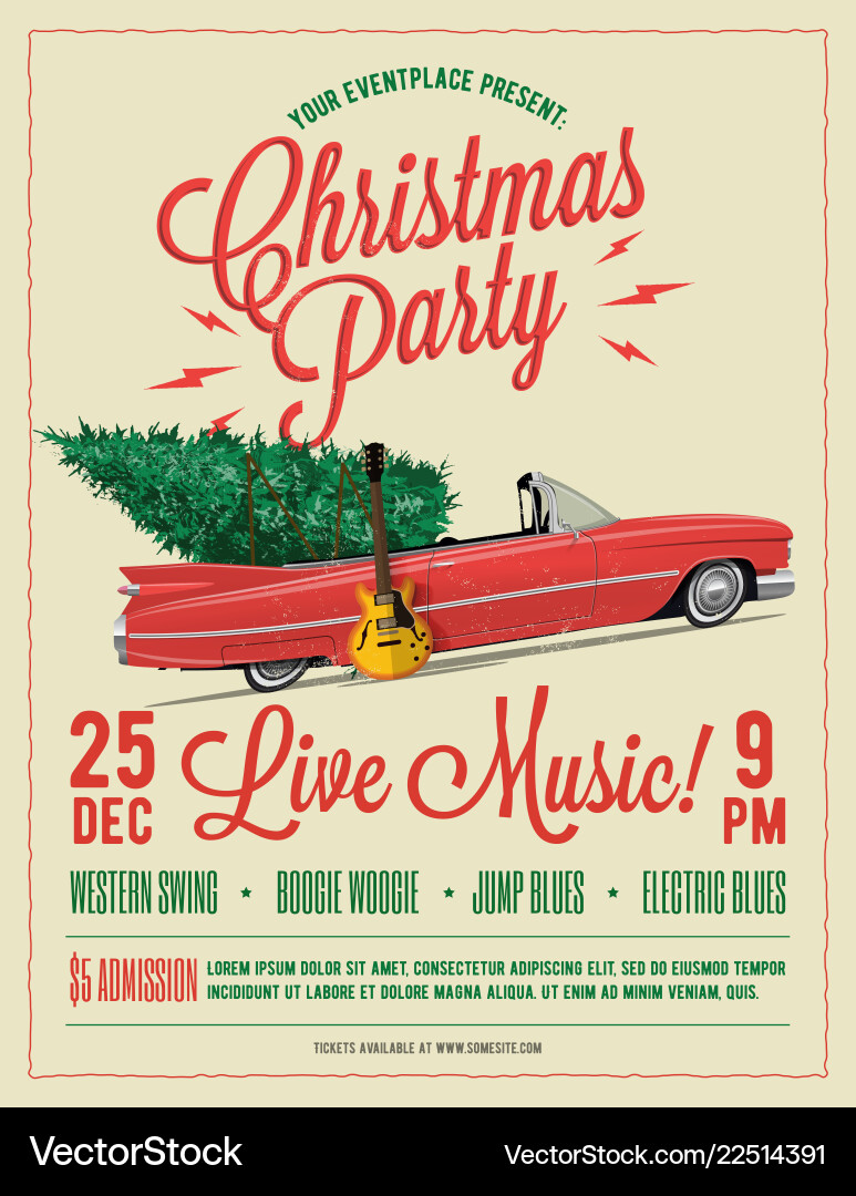 Christmas party flyer or poster template Vector Image