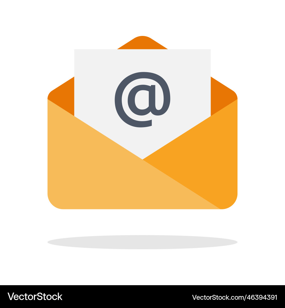 Envelope mail flat icon email sign Royalty Free Vector Image