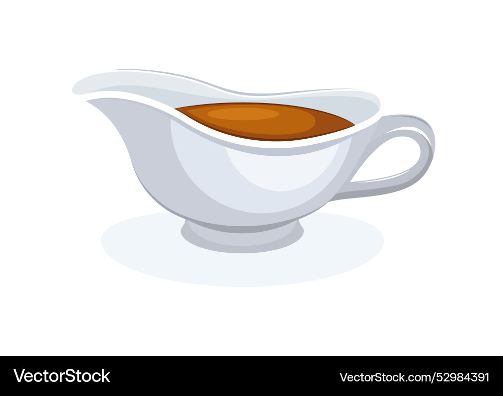Gravy sauce boat icon on a white background Vector Image