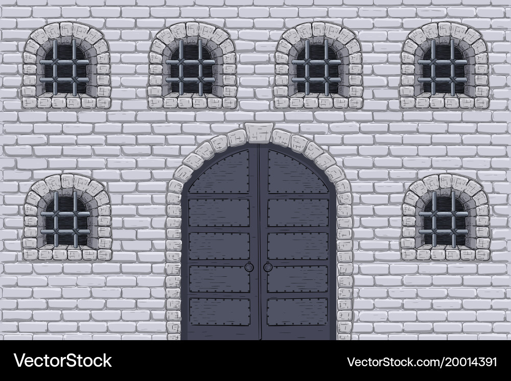 Medieval Stone Castle Wall Royalty Free Vector Image