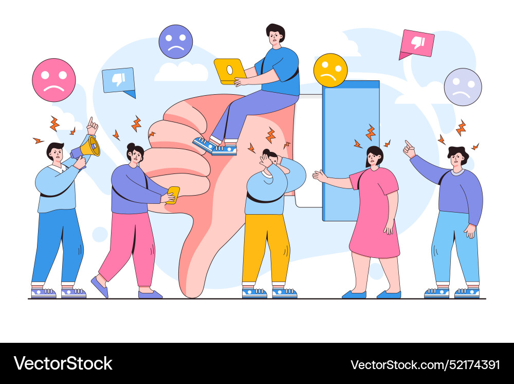 Negative work with people characters leave bad Vector Image