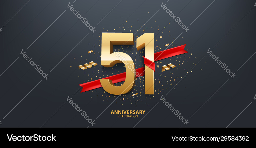 51st year anniversary background Royalty Free Vector Image
