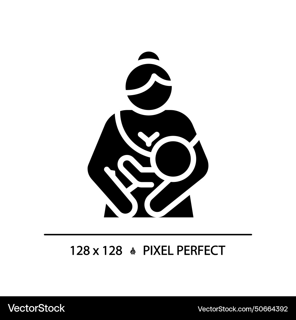 Baby lactation black glyph icon Royalty Free Vector Image