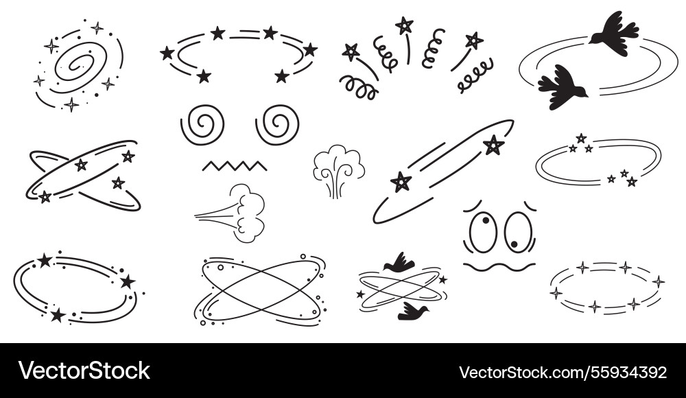 Dizziness manga or anime comic emoticon element Vector Image