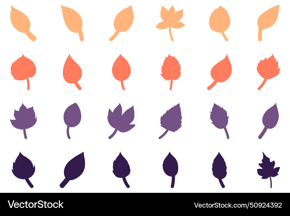 Leaf set icon nature Royalty Free Vector Image