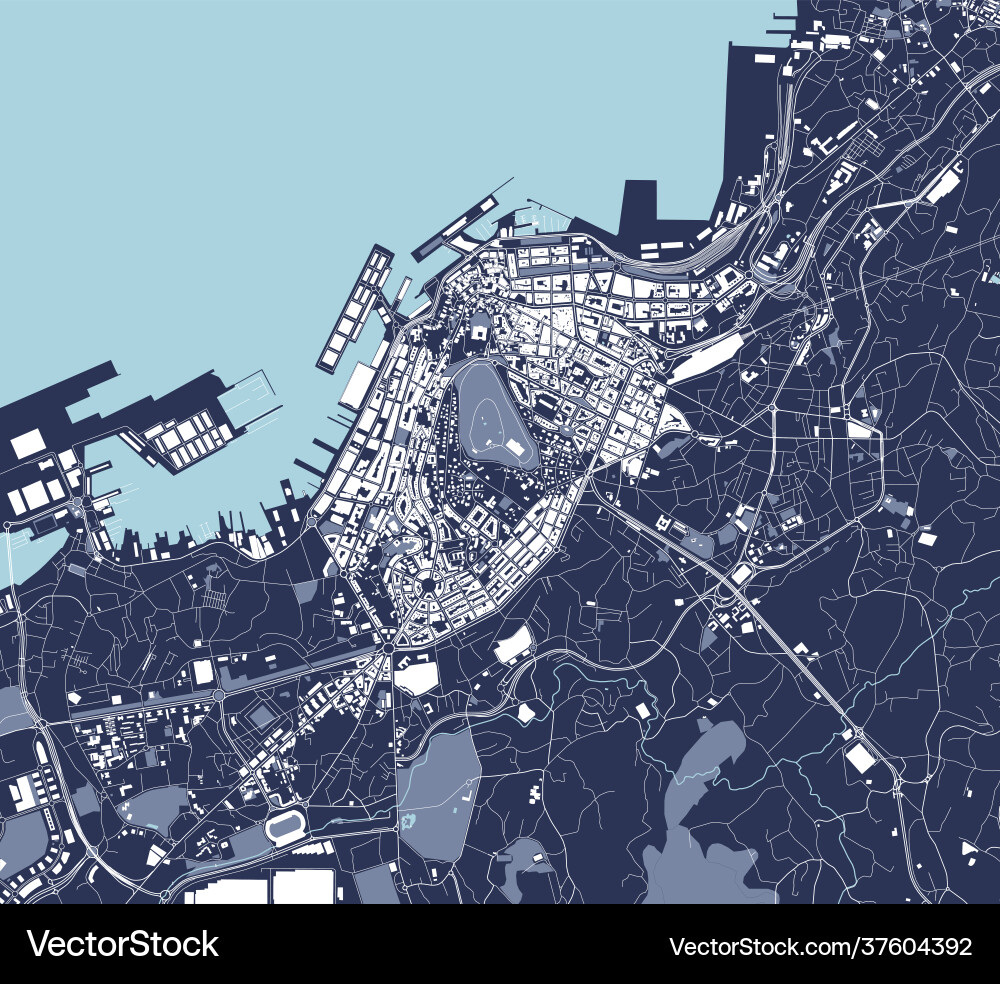 Map city vigo spain Royalty Free Vector Image - VectorStock