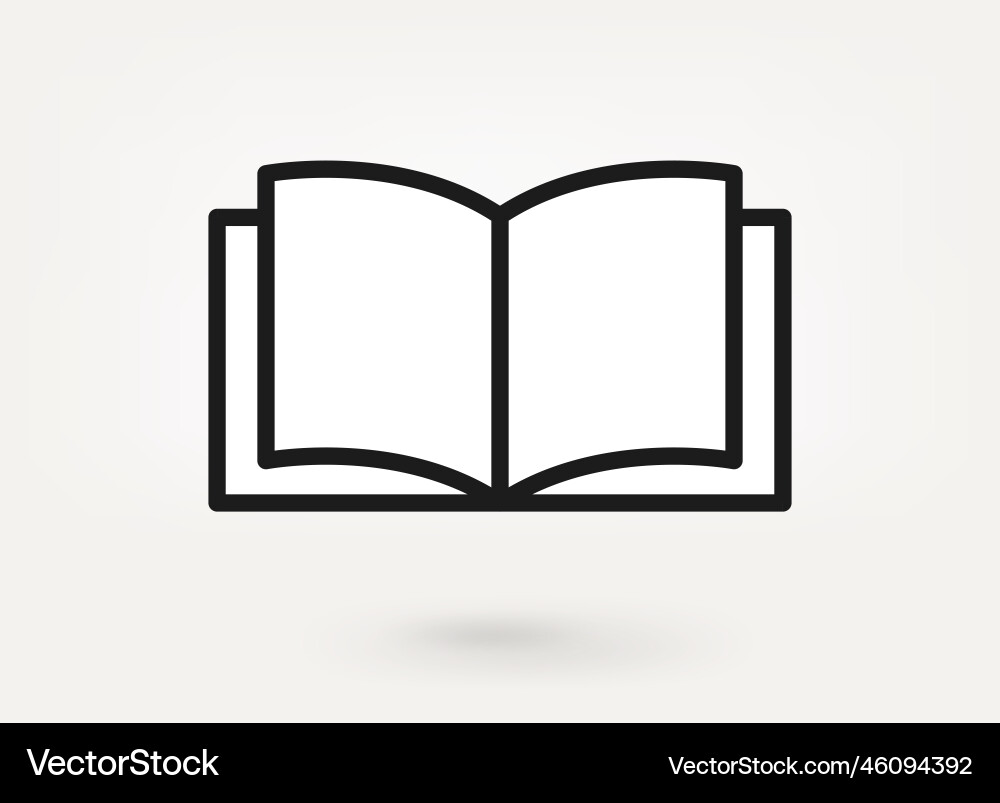 Opened paper book education concept linear icon Vector Image