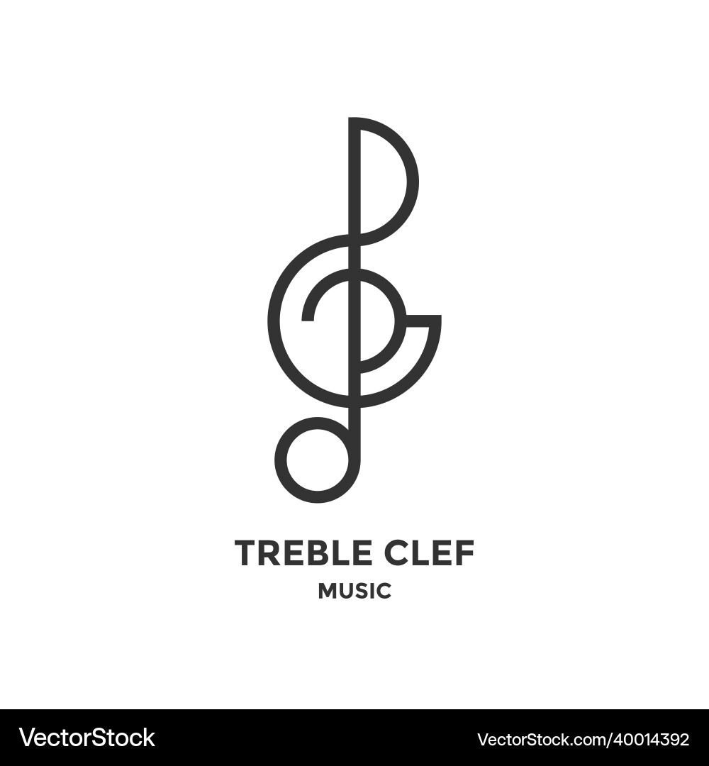 Treble clef icon or linear style pictograph Vector Image