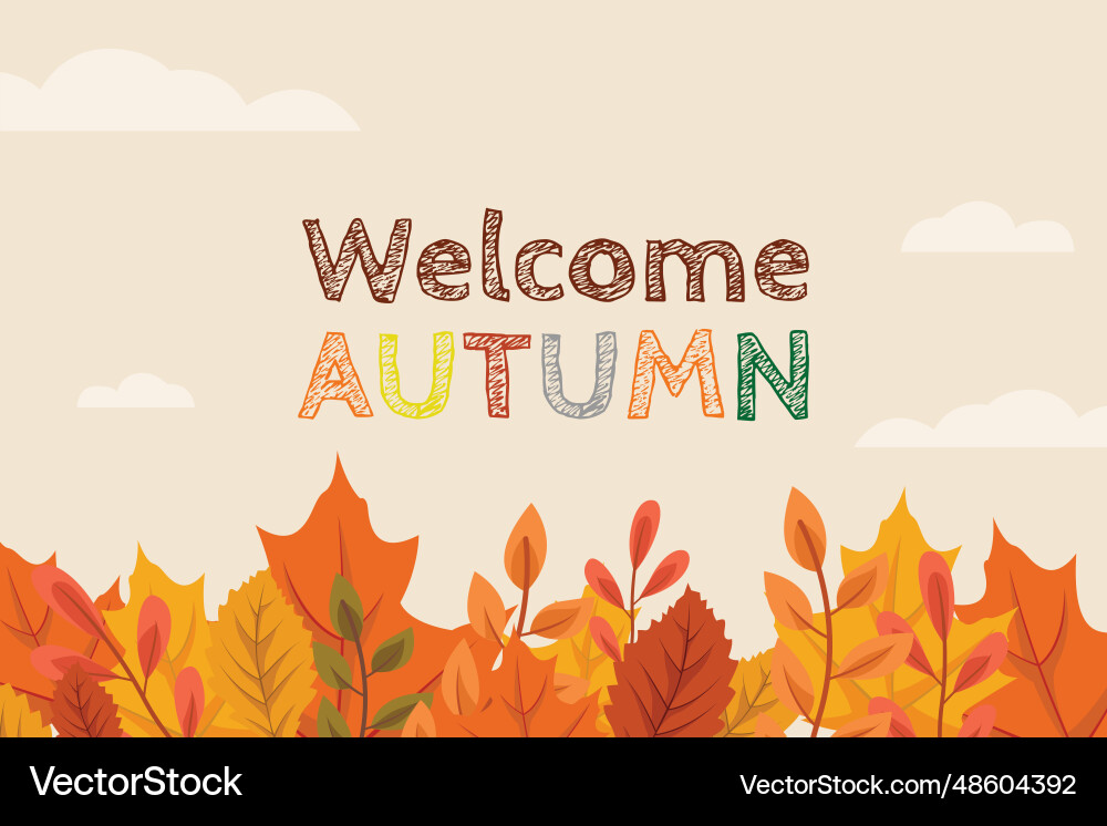 Welcome autumn background template Royalty Free Vector Image