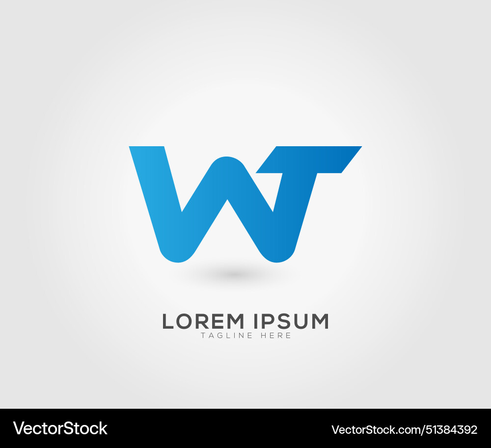 Wt letter logo design template Royalty Free Vector Image