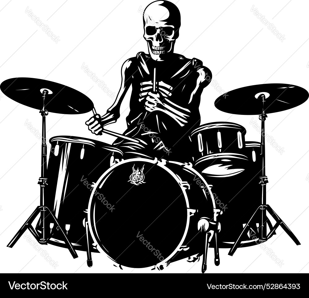 Bone bash skeleton musician icon design marrow Vector Image