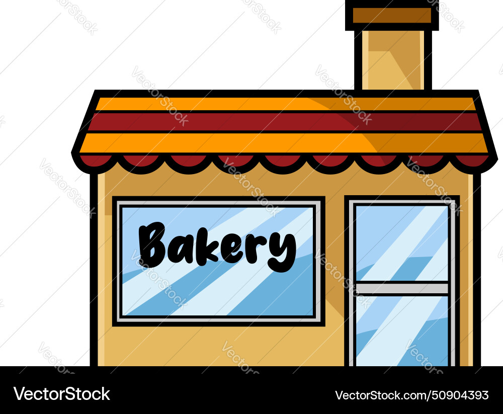 Cartoon bakery building Royalty Free Vector Image