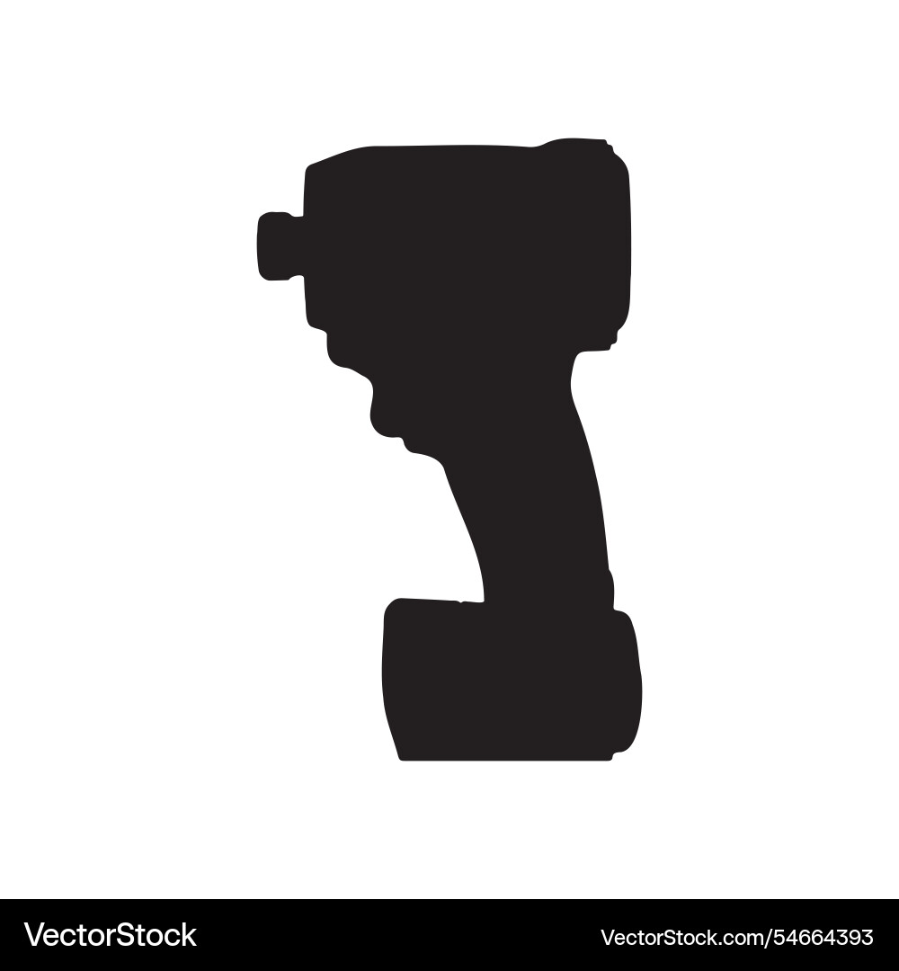 Cordless impact driver silhouette Royalty Free Vector Image