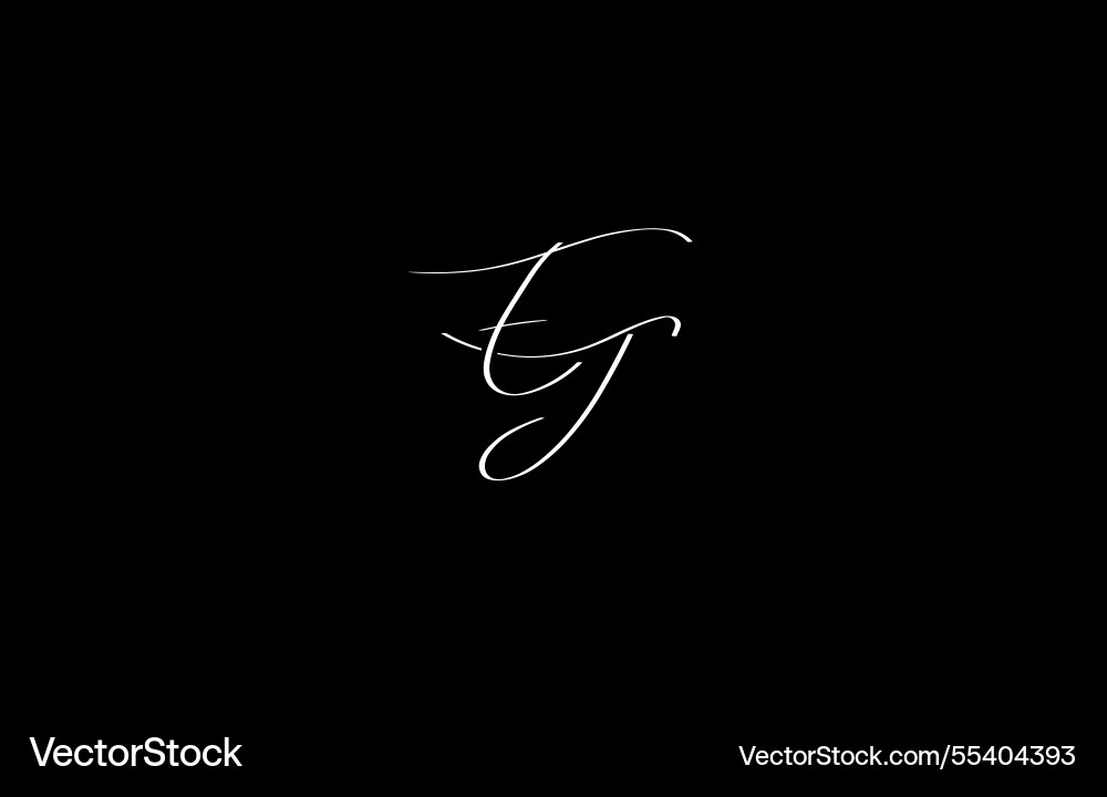 Elegant calligraphy of cursive ej logo Royalty Free Vector