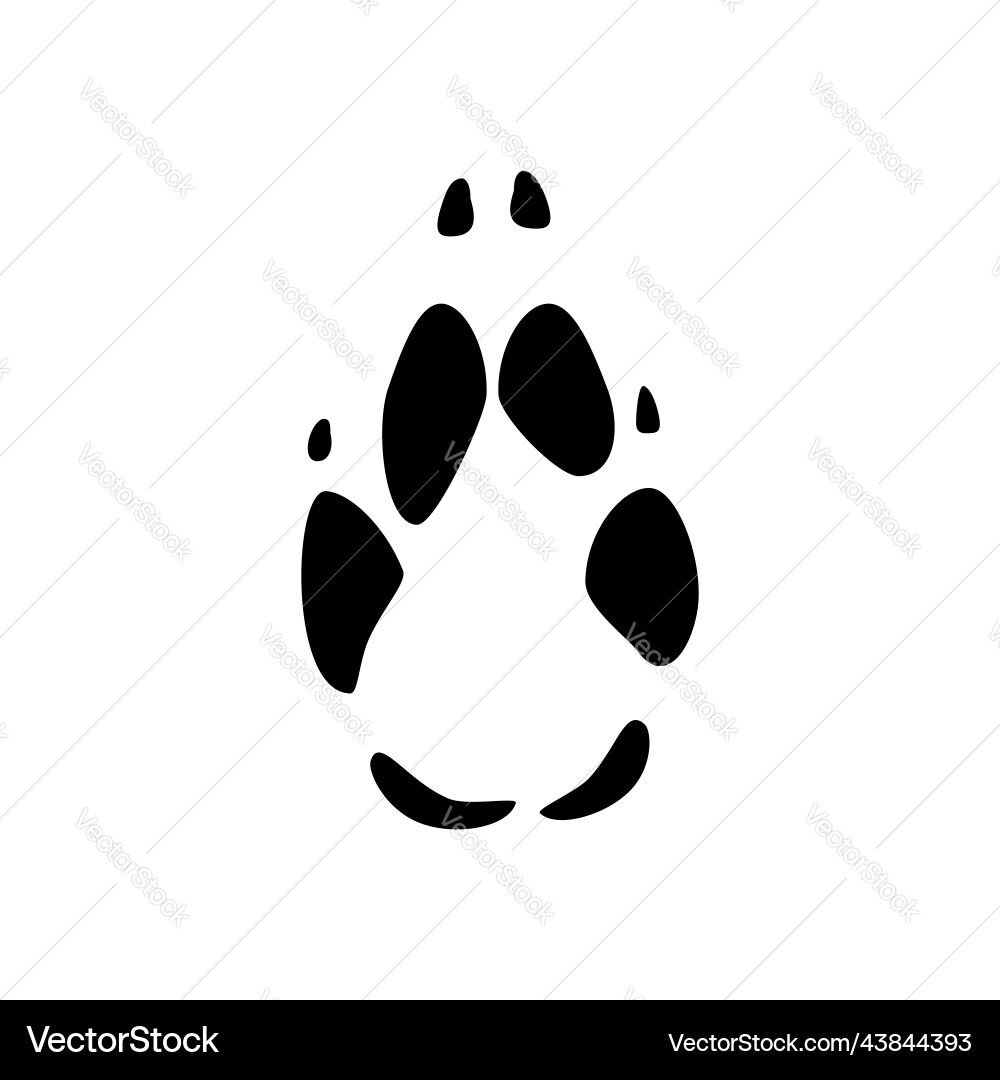 Fox Footprints - Black Silhouette Royalty Free Vector Image