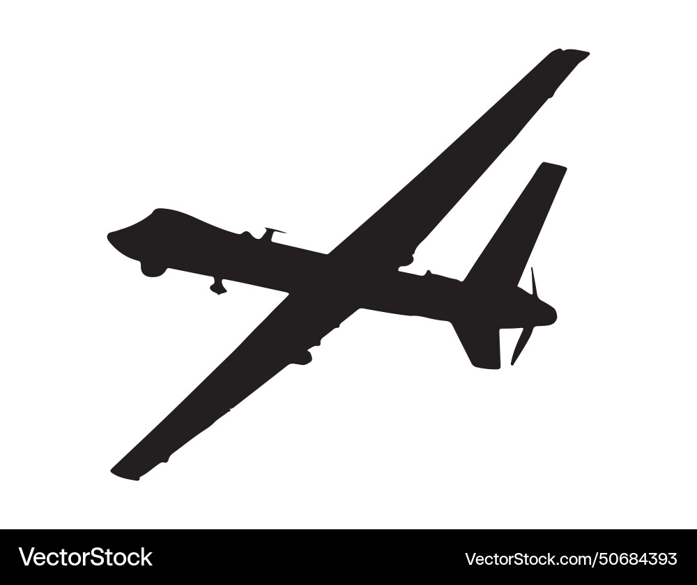 Military drone silhouette art Royalty Free Vector Image