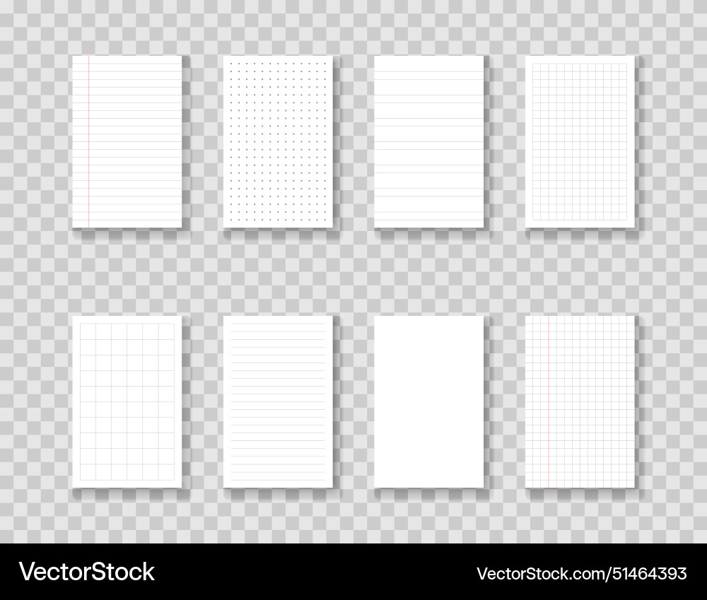 Notebook paper sheets sheet in line square Vector Image