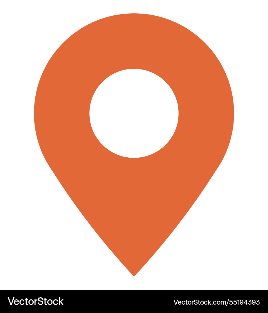 Orange map pin icon representing location Vector Image