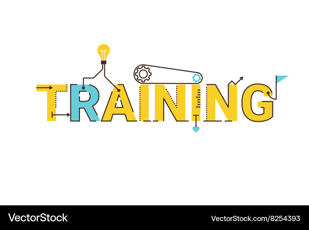 Training word lettering design Royalty Free Vector Image