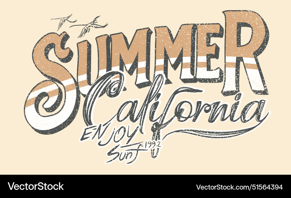 California typography artwork Royalty Free Vector Image