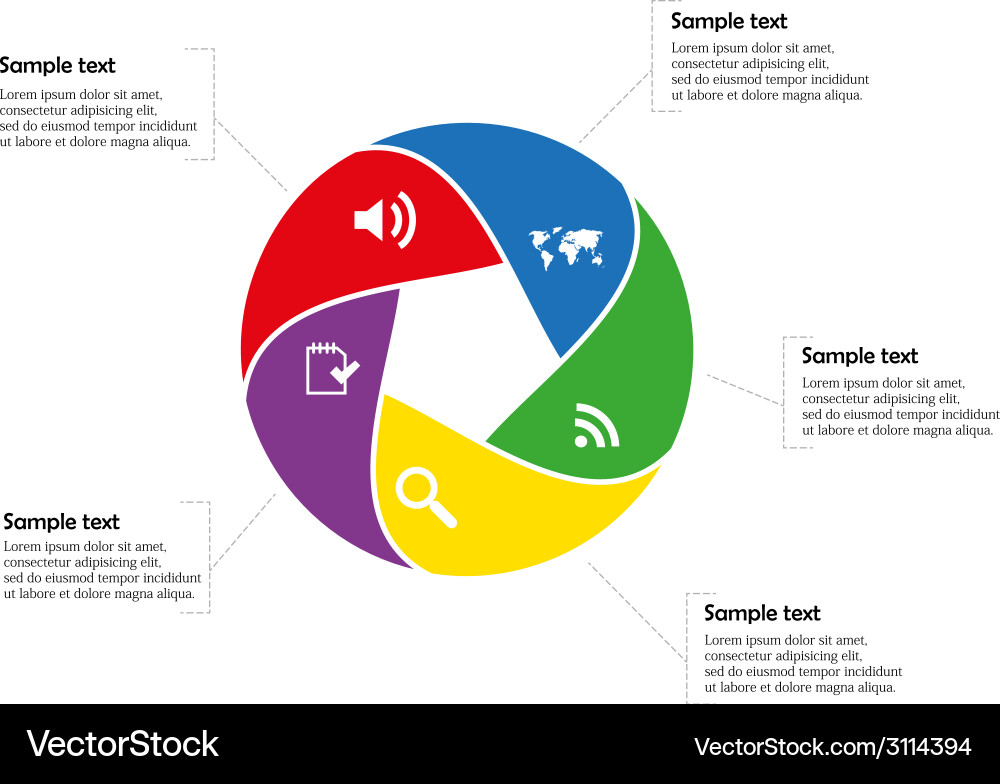 Circle infographic Royalty Free Vector Image - VectorStock