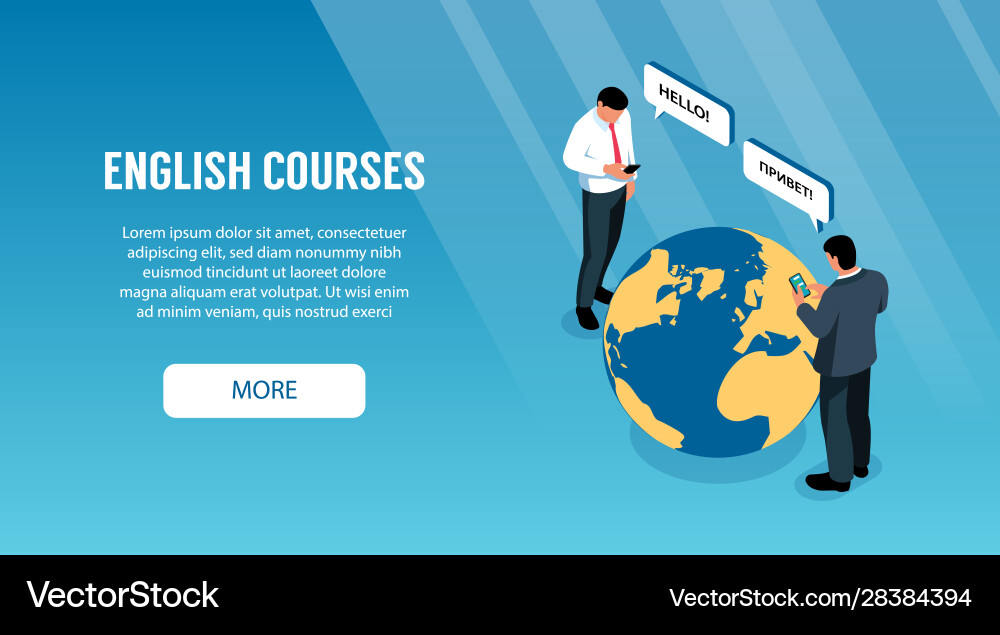 English language course background Royalty Free Vector Image