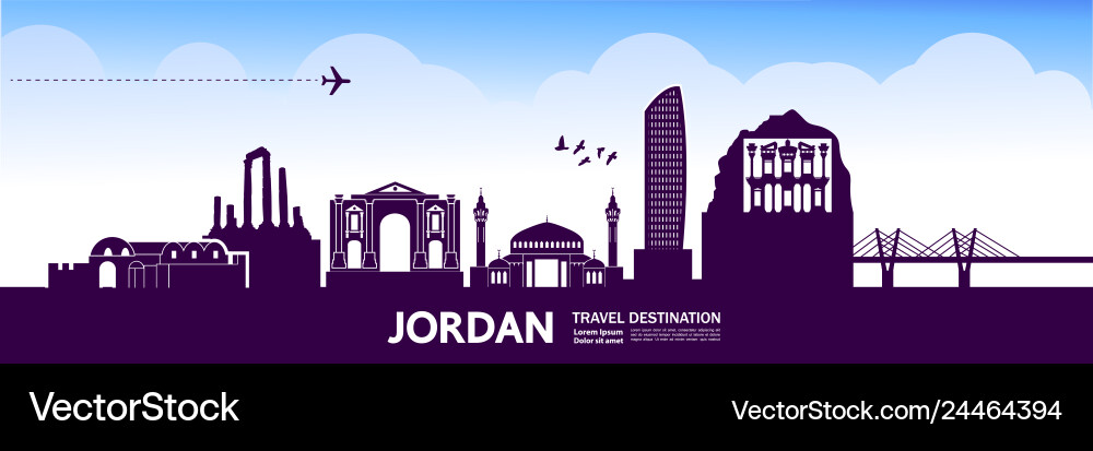 Jordan travel destination Royalty Free Vector Image